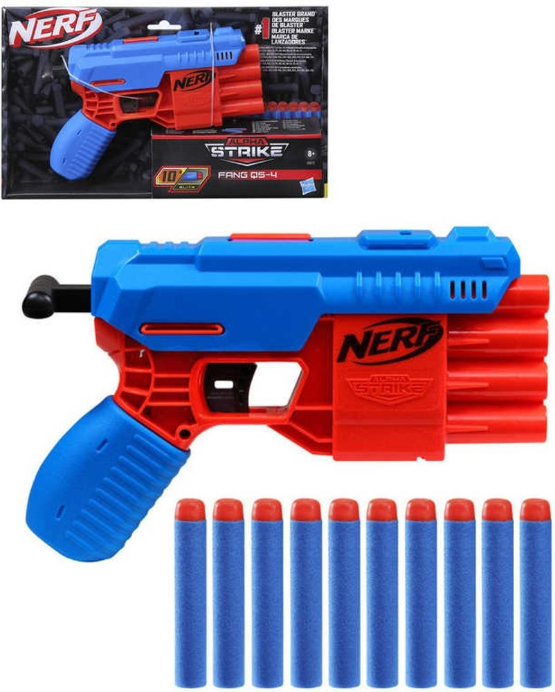 NERF HASBRO Alpha Strike Fang QS-4 set dětský blaster + 10 šipek Elite ...