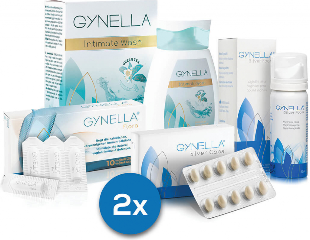 Gynella balíček pro opakované vaginální potíže Gynella Silver Caps 2 x ...