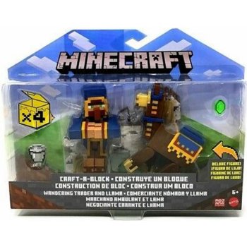 Minecraft Craft A Block Wandering Trader & Llama Action Figure 2 Pack ...