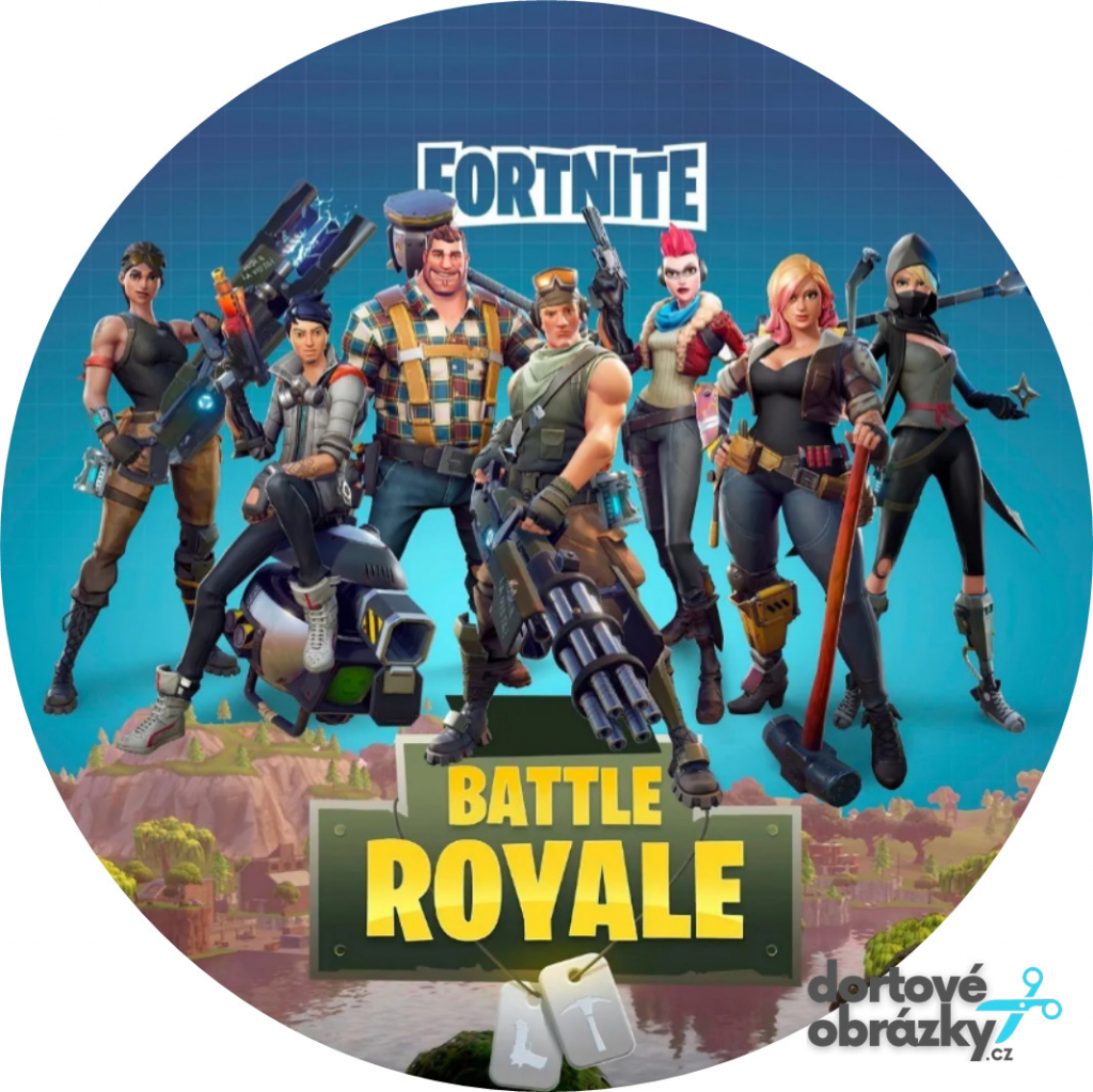 Obrázek na dort FORTNITE - BATTLE ROYALE velikost: 4cm (30 ks / A4) ☝ ...