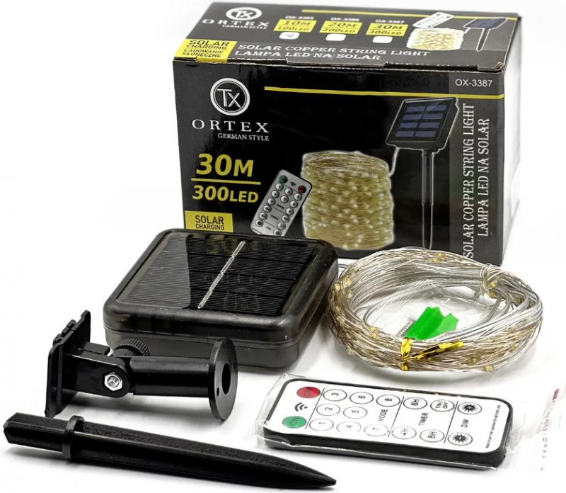 Maxy Vánoční solární osvětlení s dálkovým ovládáním Fedus venkovní vodotěsný řetěz 100 mikro LED ...