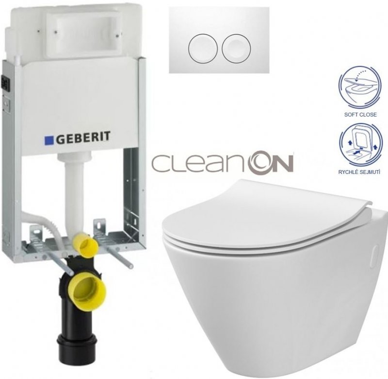 Geberit KOMBIFIX Basic tlačítko DELTA 21 Bílé WC CERSANIT CITY ...