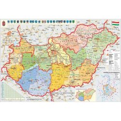 Maďarsko - nástěnná mapa administrativní / psč 135 x 100 cm ...