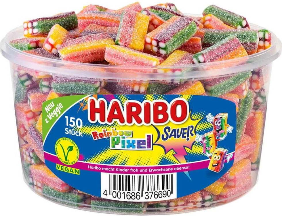 Haribo Rainbow Pixel želé dóza 1200 g od 228 Kč - Heureka.cz