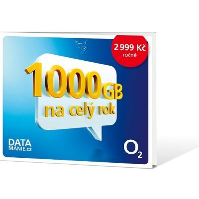 O2 Roční datové připojení 1000GB (POUZE SIM BEZ PLACENÉ SLUŽBY) SMALLGO ...