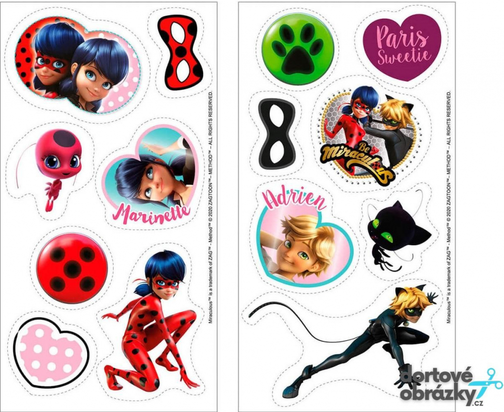 Obrázek na dort MIRACULOUS - KOUZELNÁ BERUŠKA A ČERNÝ KOCOUR velikost ...