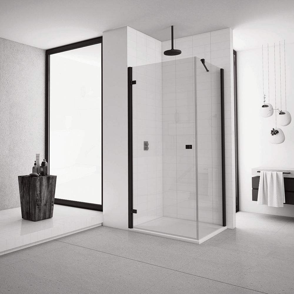 SanSwiss Ronal ANNEA Black Boční stěna pro dveře s vyrovnávacím ...