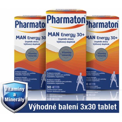 Pharmaton Man ENERGY 30+ 3 x 30 tablet od 599 Kč - Heureka.cz