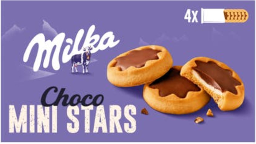 Milka Choco Mini Stars sušenky mléčná náplň a čokoláda 150 g od 49 Kč ...