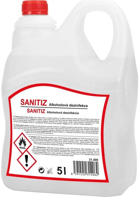 Filson Dezinfekce alkoholová San+Tiz 5 l od 680 Kč - Heureka.cz