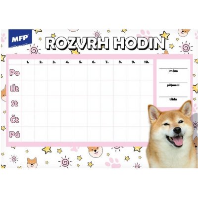 MFP Rozvrh hodin A5 násobilka vzorce vyjmenovaná slova pes od 5 Kč - Heureka.cz
