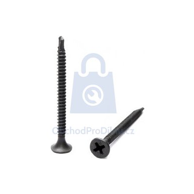 Vrut do sádrokartonu, dvouchodý závit, zápustná hlava, DIN 18182D, s vrtáčkem 3,5 x 55, balení ...