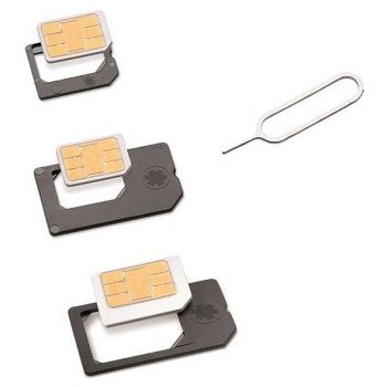 SIM adaptér set pro micro SIM 3ff-2ff, Nano 4ff-2ff, Nano 4ff-3ff s ...