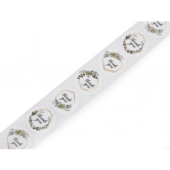 Samolepky kulaté 25mm/500 ks - thank you - eukalyptus od 59 Kč - Heureka.cz