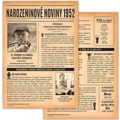 Narozeninové noviny 1952 – dvoustranné nebo jednostranné od 230 Kč ...