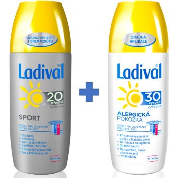 Ladival Sport SPF20 spray 150 ml + Ladival Alergická pokožka SPF30 ...