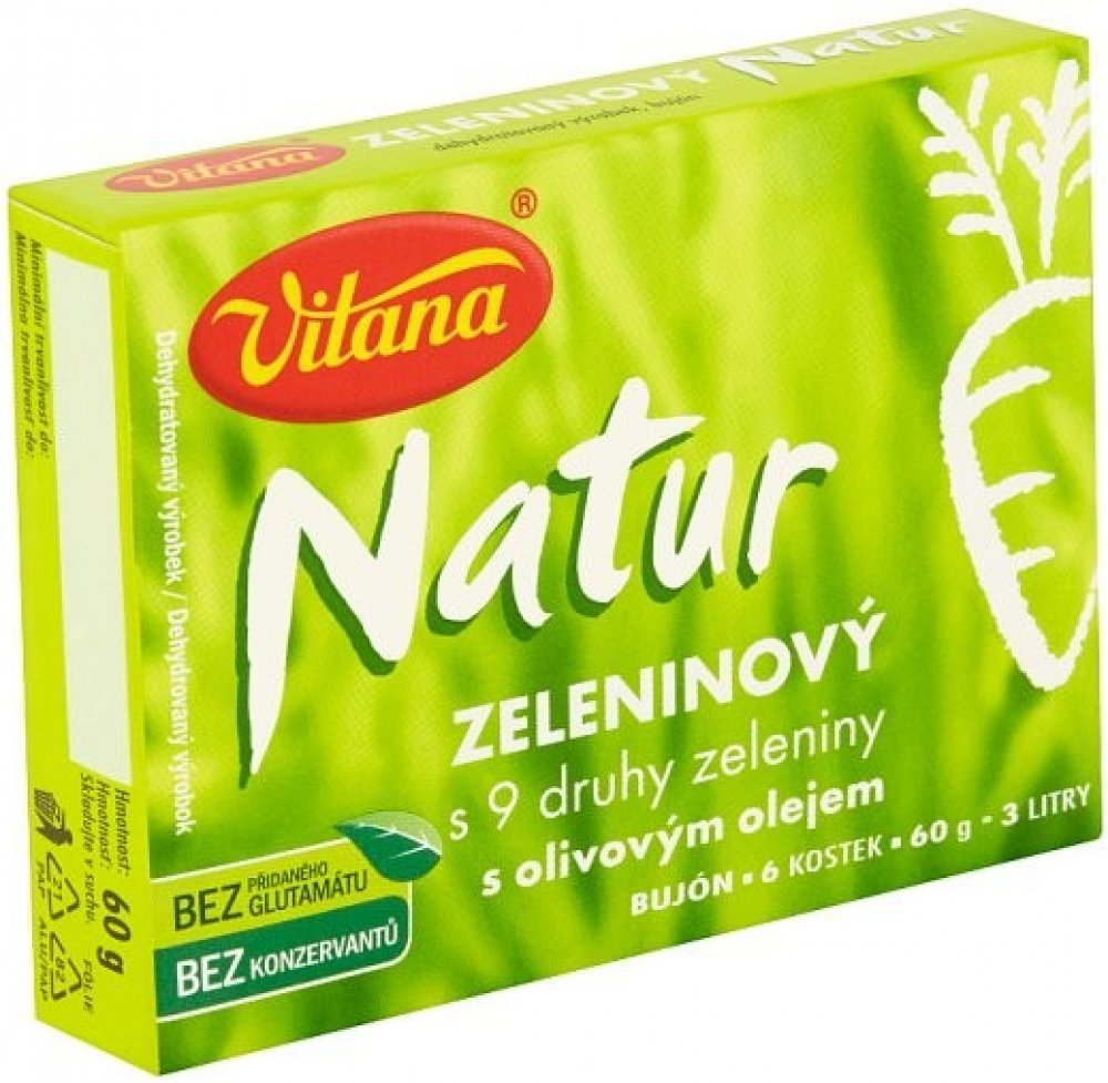 Vitana Natur zeleninový bujón s 9 druhy zeleniny a olivovým olejem, 6ks ...