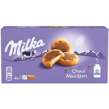 Milka Choco Mini Stars sušenky mléčná náplň a čokoláda 150 g od 49 Kč ...
