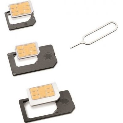 SIM adaptér set pro micro SIM 3ff-2ff, Nano 4ff-2ff, Nano 4ff-3ff s ...