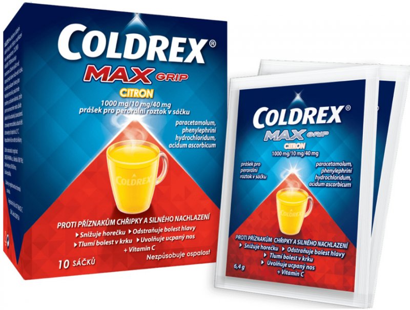 COLDREX MAXGRIP CITRON POR 1000MG/10MG/40MG POR PLV SOL SCC 14 I od 196 ...