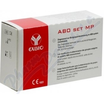 EXBIO OLOMOUC S.R.O. Diagnost.soup.ABO set monokl.na 30 vyšetření od ...
