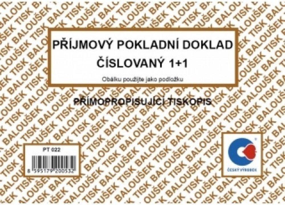Baloušek Tisk PT022 Příjmový pokladní doklad A6 samopropisovací, 1 1 číslovaný – Zboží Mobilmania