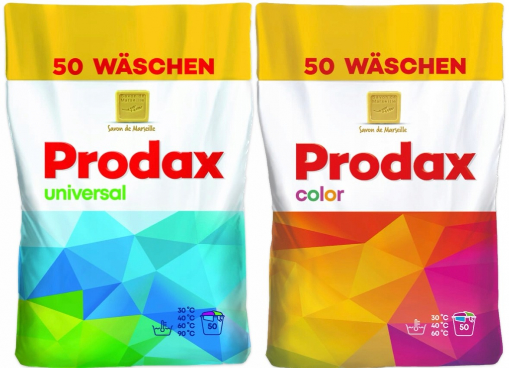 Prodax Color + Prodax Univerzal prací prášky 2 x 3,25 kg od 294 Kč ...