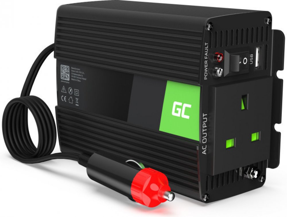 Green Cell Auto 12V/230V 150W/300W modifikovaná sinusoida – Sleviste.cz