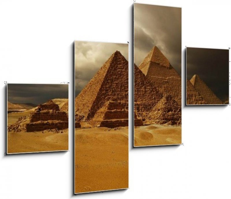 Obraz čtyřdílný 4D - 120 x 90 cm - Pyramids of Giza, Cheops pyramid ...