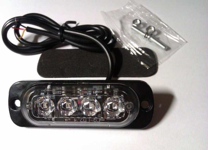 LEDAutozarovky.cz LED stroboskop maják - 4 LED 12V 24V 2W oranžový na Hledejceny.cz