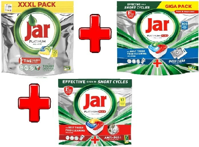 Jar Platinum XXXL All in One Lemon 125 ks + Jar tablety do myčky ...