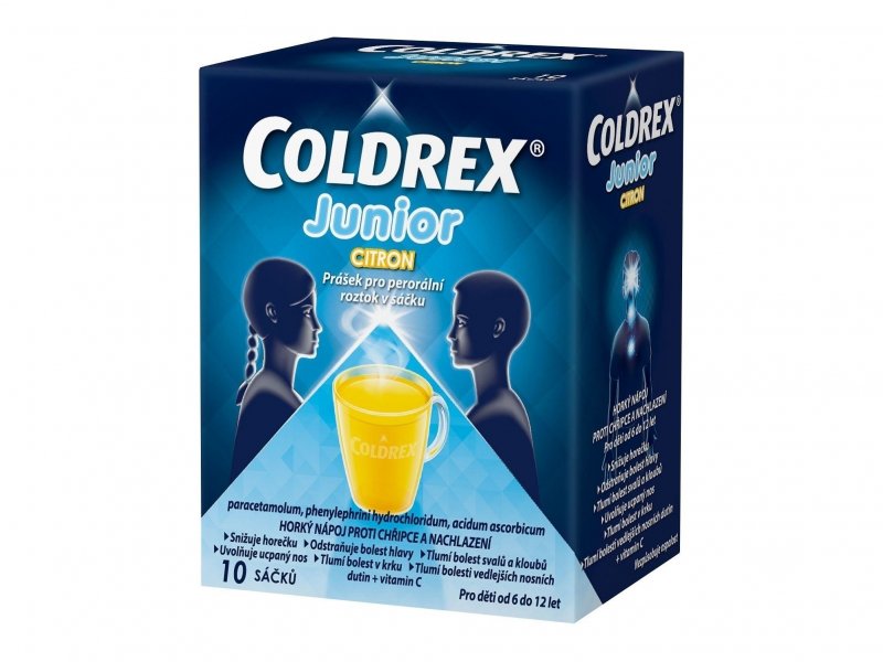 COLDREX JUNIOR CITRON POR 300MG/5MG/20MG POR PLV SOL SCC 10 I od 119 Kč ...