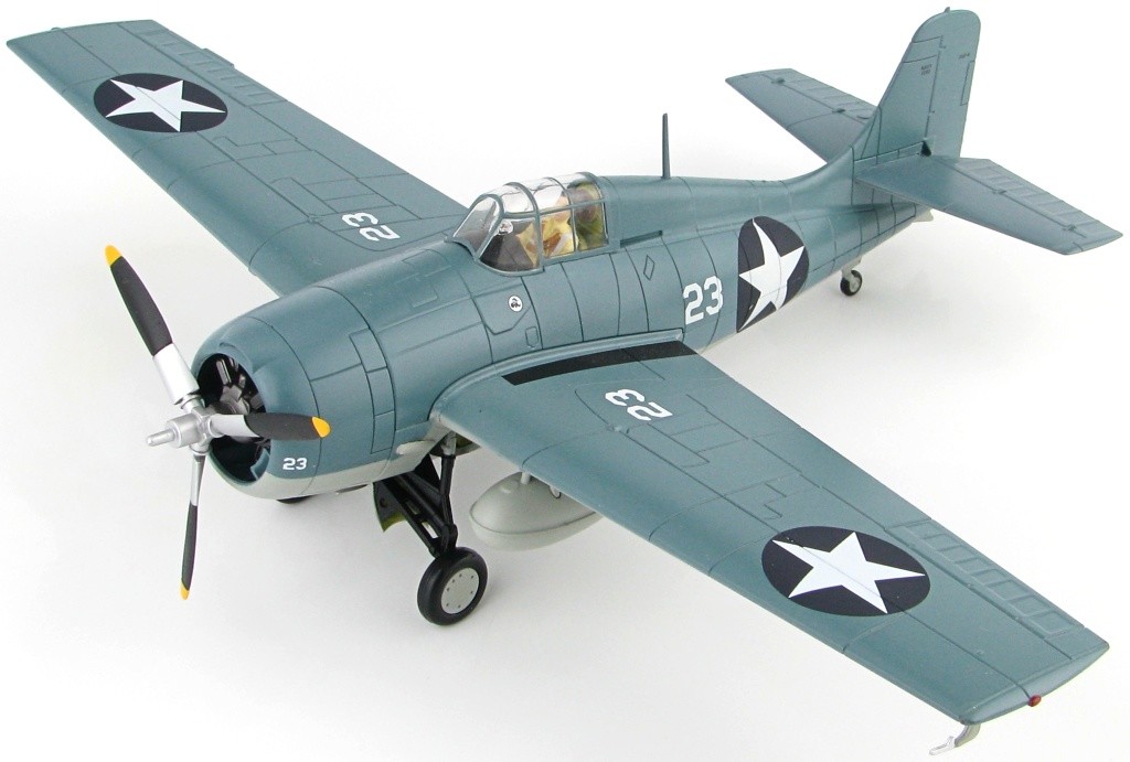 Hobby Master Grumman F4F-4 Wildcat US NAVY USS Yorktown VF-3 bílá 23 Lt. Cdr John Thach Bitva o ...