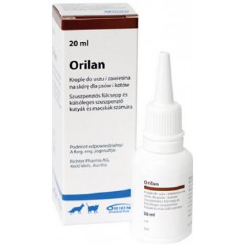 Orilan ušná instilácia a dermálna suspenzia pre psy a mačky 20 ml od 10 ...