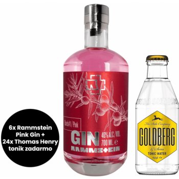 Rammstein Pink Gin + 24 x Goldberg Tonic 40% (set 6 x 0,7 L, 24 x 0,2 L ...