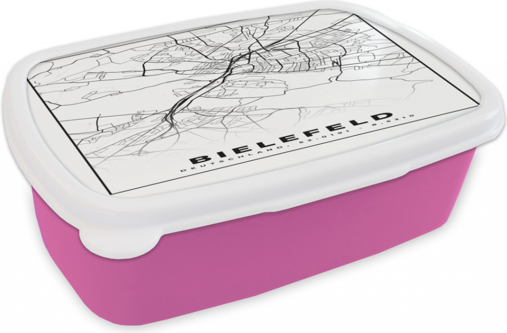 MuchoWow® Obedník Brotzeit Box na obed 11x17x6cm Mapa - Bielefeld ...
