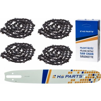 HS Parts Vodiaca líšta 16" 40cm + 4 x reťaz hranatý zub .325" 1,6mm 67 článkov pre Stihl od 55 ...