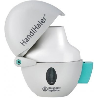 Boehringer Ingelheim HandiHaler inhalátor inhalačná aplikácia kapsúl ...